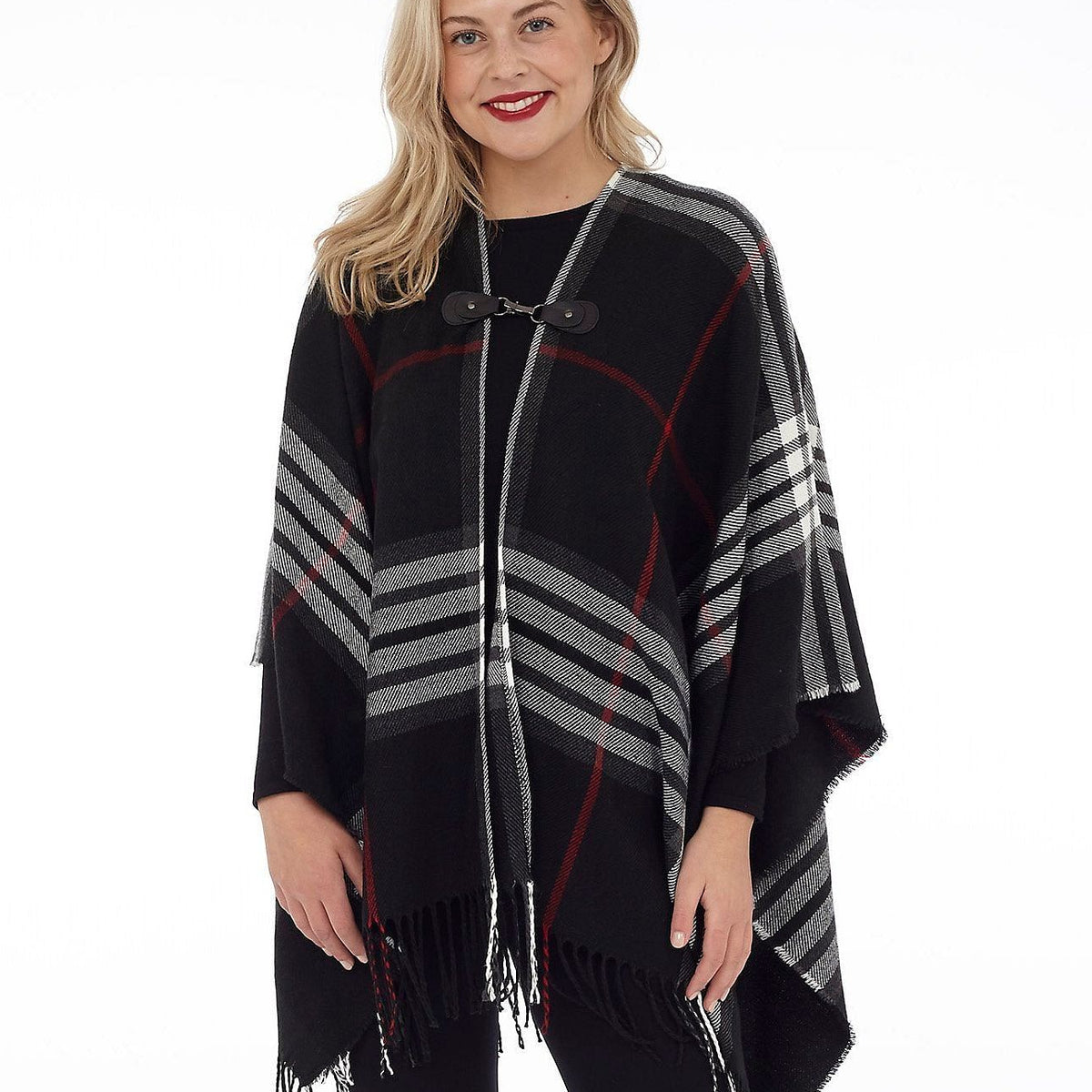 Black Plaid Cape – Leg Smart
